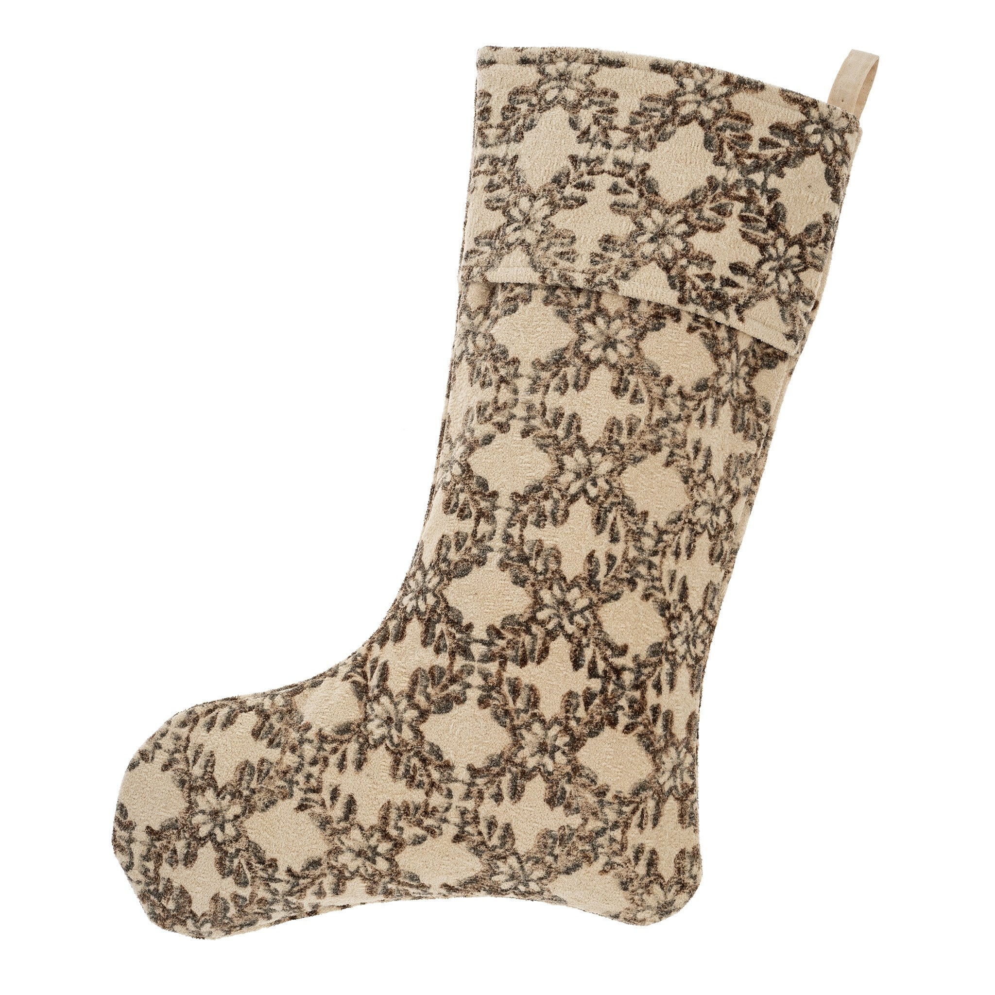 Mira Block Print Chenille Stocking | McLellan & Co.